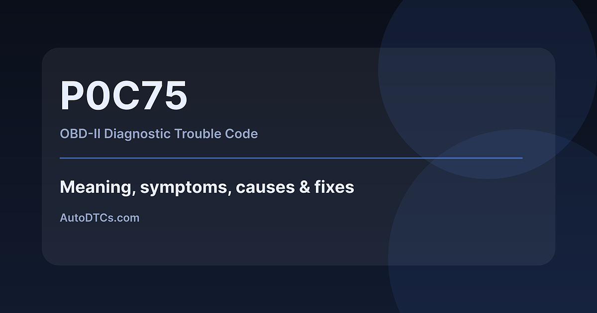P0C75 – Hybrid/EV Battery Charger Safety Input High – Meaning, Symptoms ...