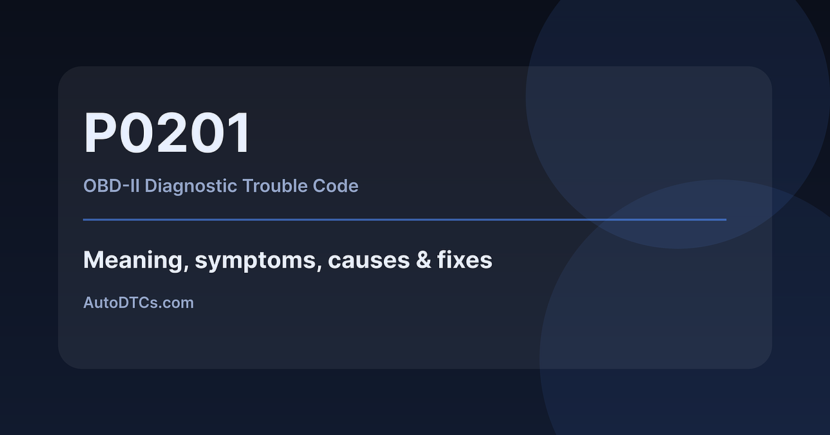P0201 – Injectorcircuit/onderbreking – Cilinder 1 – Betekenis ...